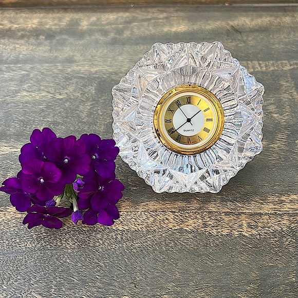 Accents | Crystal Octagonal Quartz Clockpaperweight | Poshmark